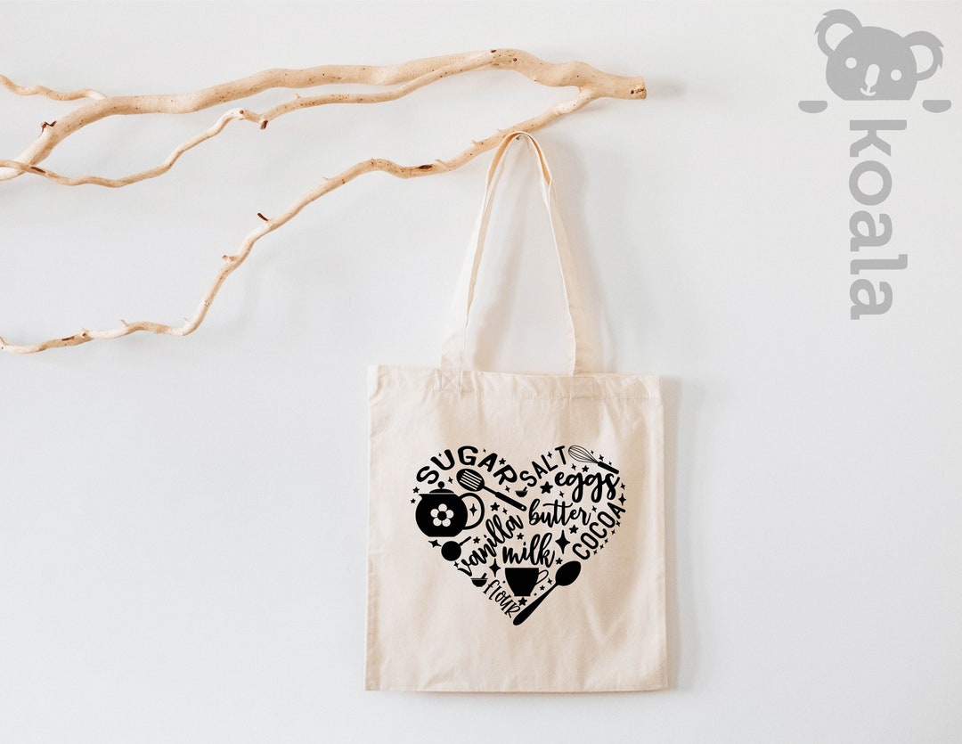 Bakery Heart Tote Bag, Baking Lover Tote Bag, Baking Tote Bag, Baker ...