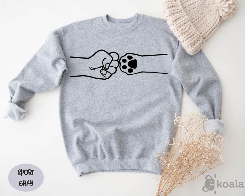 Paw and Hand Sweatshirt, Cat Lover Sweatshirt, Dog Lover Sweatshirt ...