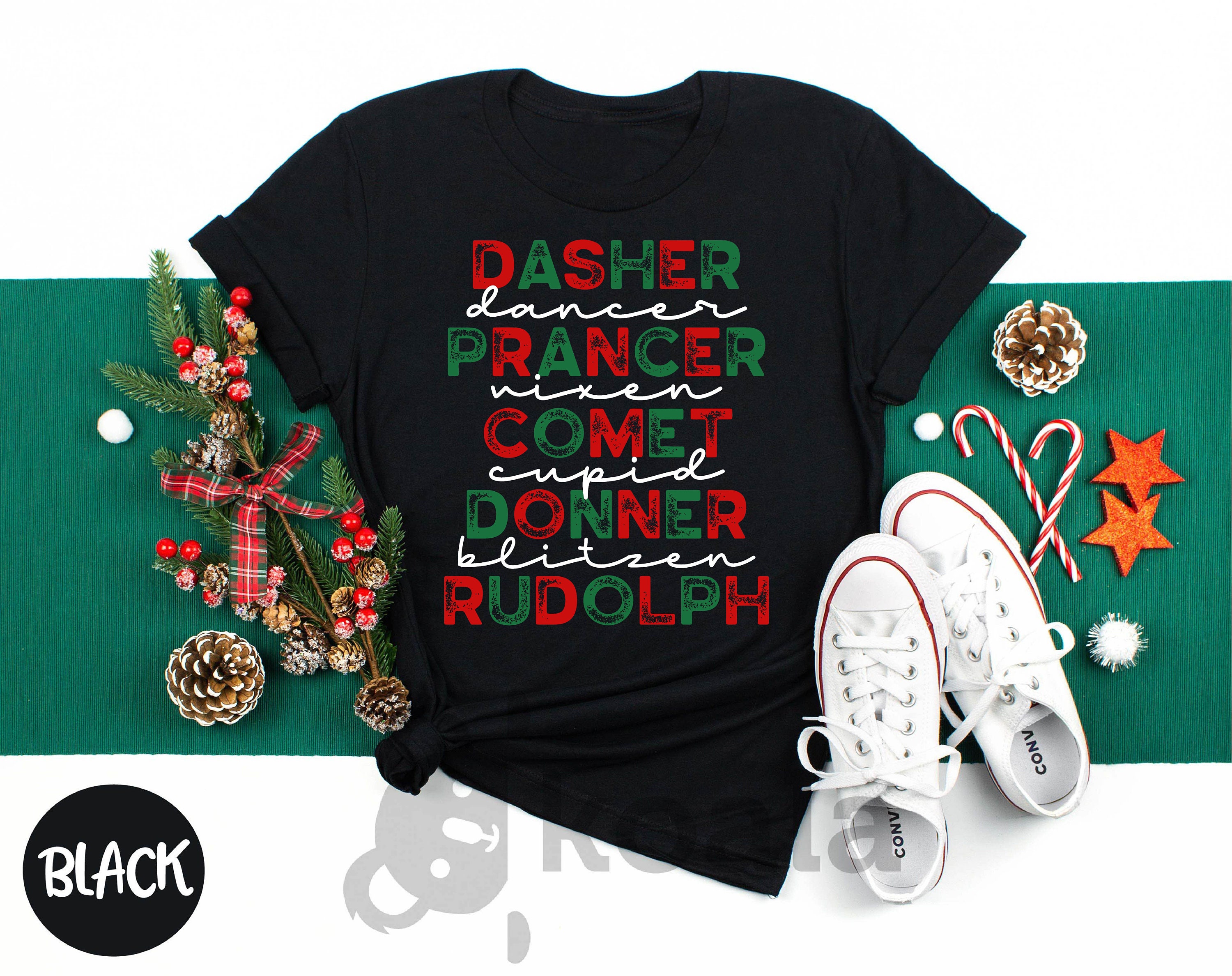Dasher Prancer Comet Reindeers Names Shirt Christmas Movie - Etsy