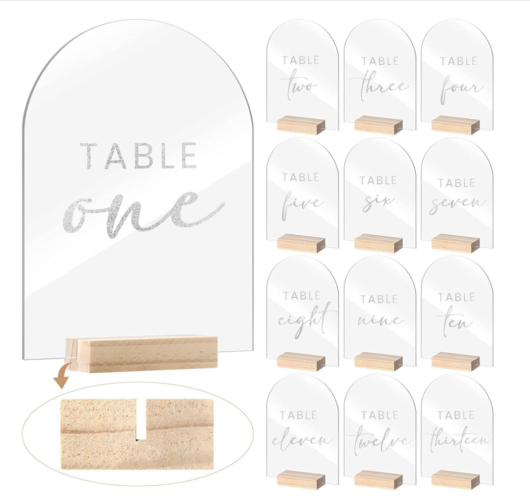 Wedding Table Numbers,acrylic Arch Table Number Sign With Stand,modern ...