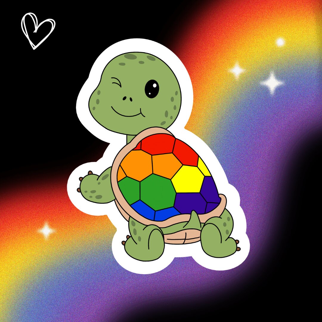 Pride Turtle Vinyl Sticker Gay Lesbian Trans Bisexual Asexual Pansexual ...
