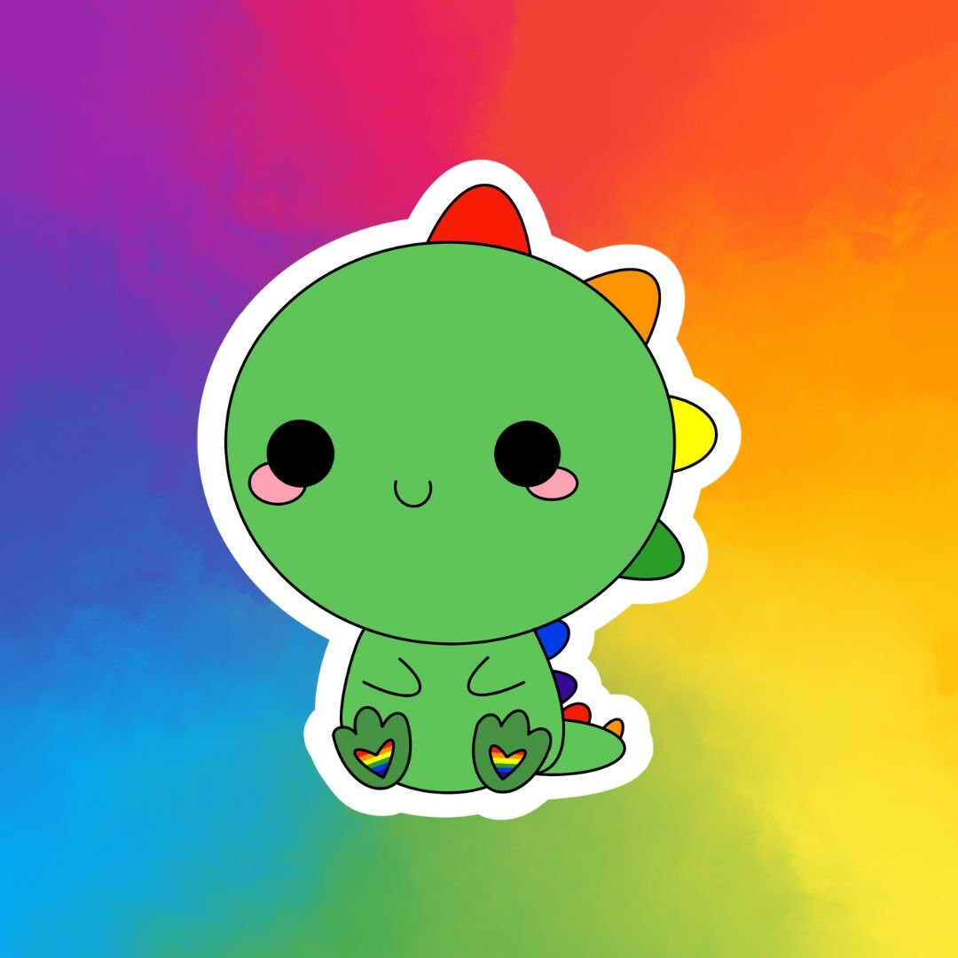 Pride Dino Vinyl Sticker Gay Lesbian Trans Bisexual - Etsy