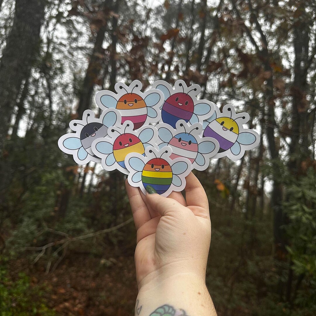 Pride Bee Vinyl Sticker: LGBTQIA+ Rainbow Love - Etsy