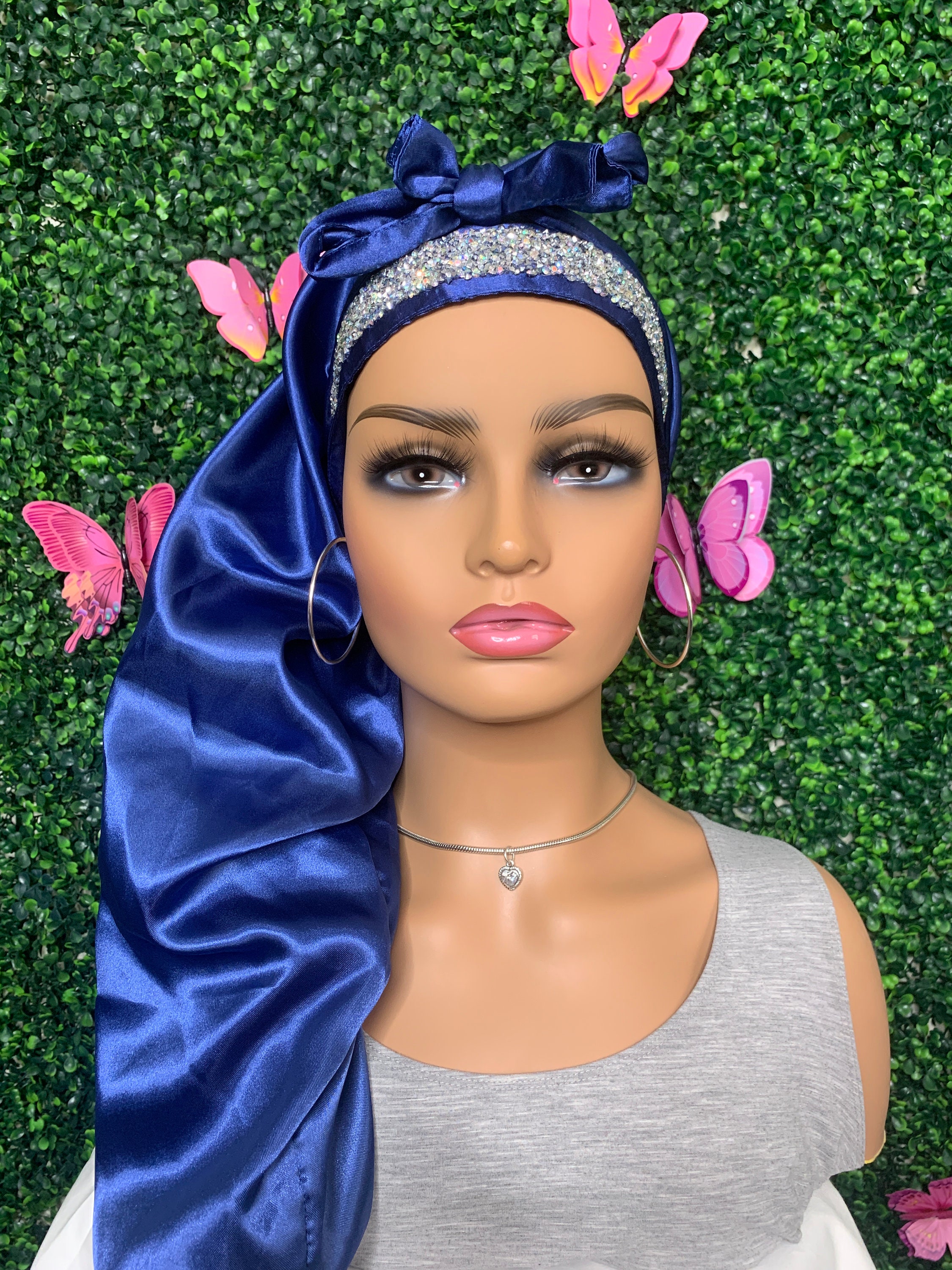 POPULAR Rhinestone Wide Band Bonnet - Etsy