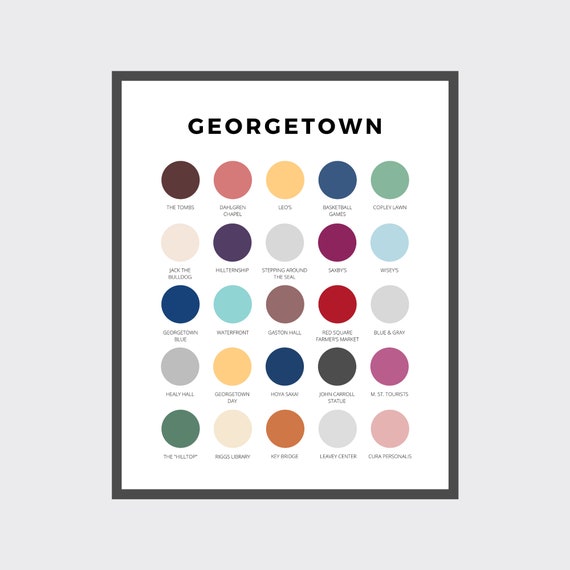 Georgetown University Color Palette Hoya Saxa Georgetown | Etsy