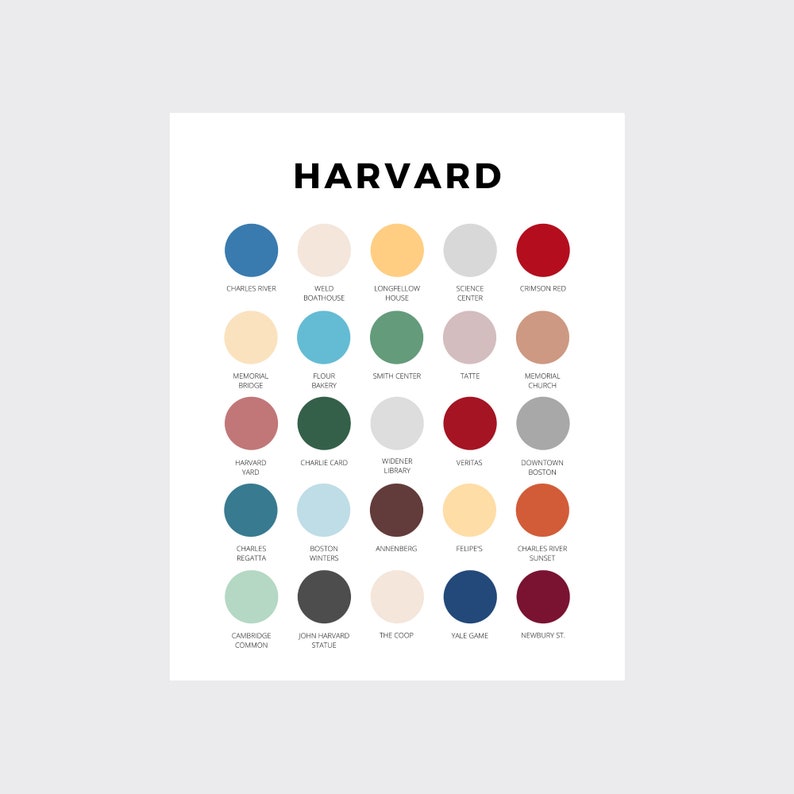 Harvard University Color Palette Harvard Crimson Boston Cambridge MA ...