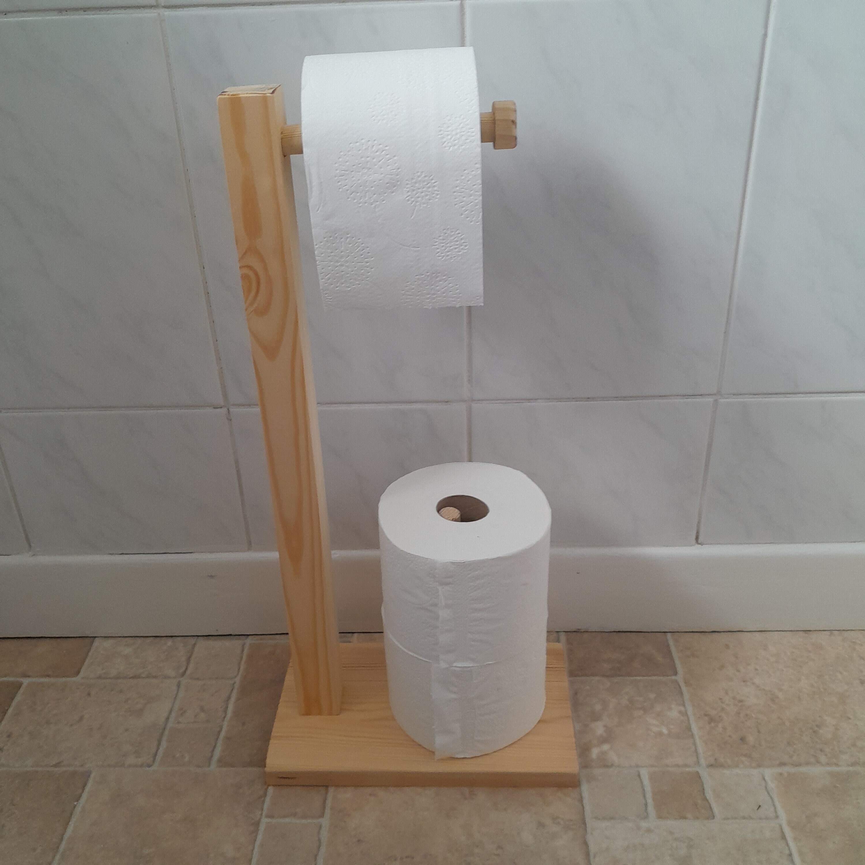 Handmade Wooden Toilet Roll Stand - Etsy UK