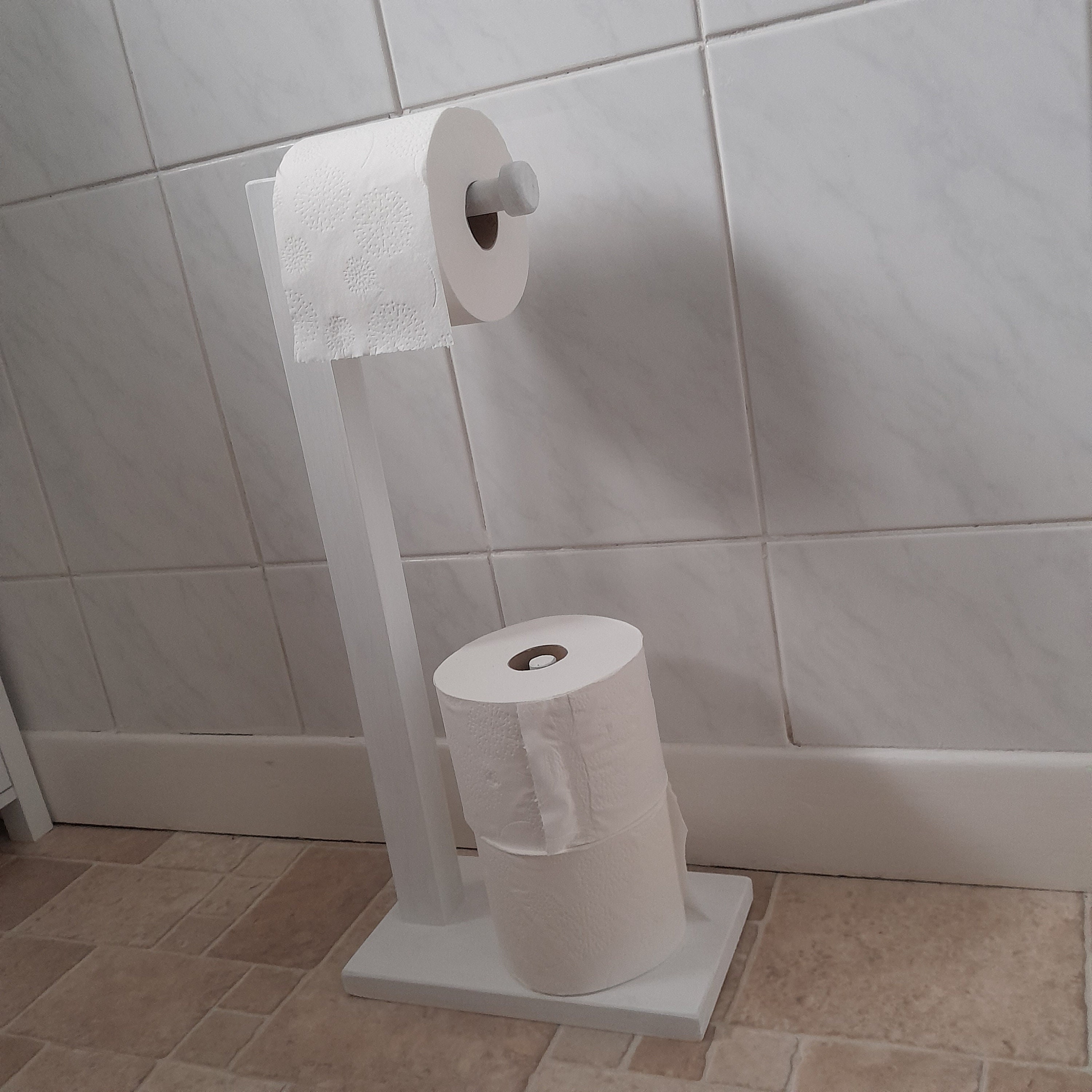 Handmade Wooden Toilet Roll Stand - Etsy UK