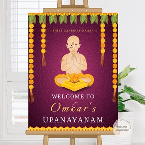 Editable Upanayanam Ceremony Welcome Sign (digital Download) - Etsy