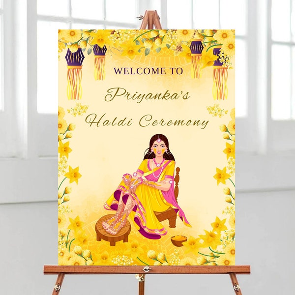 Haldi Ceremony Welcome Sign - Etsy