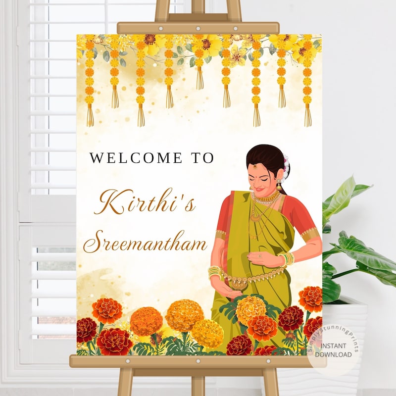 Seemantham Welcome Poster - Etsy