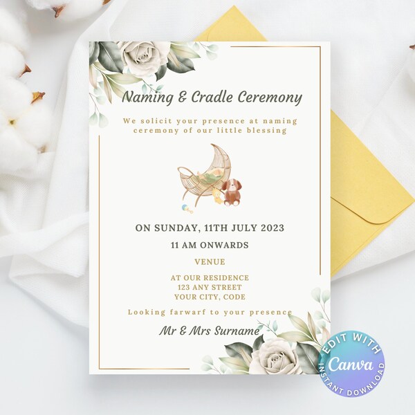 Cradle Ceremony Invitation - Etsy