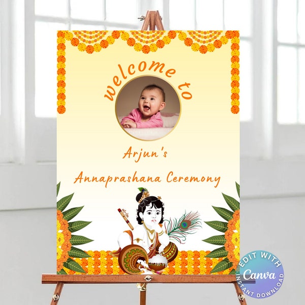 Rice Feeding Ceremony Invitation Template - Etsy