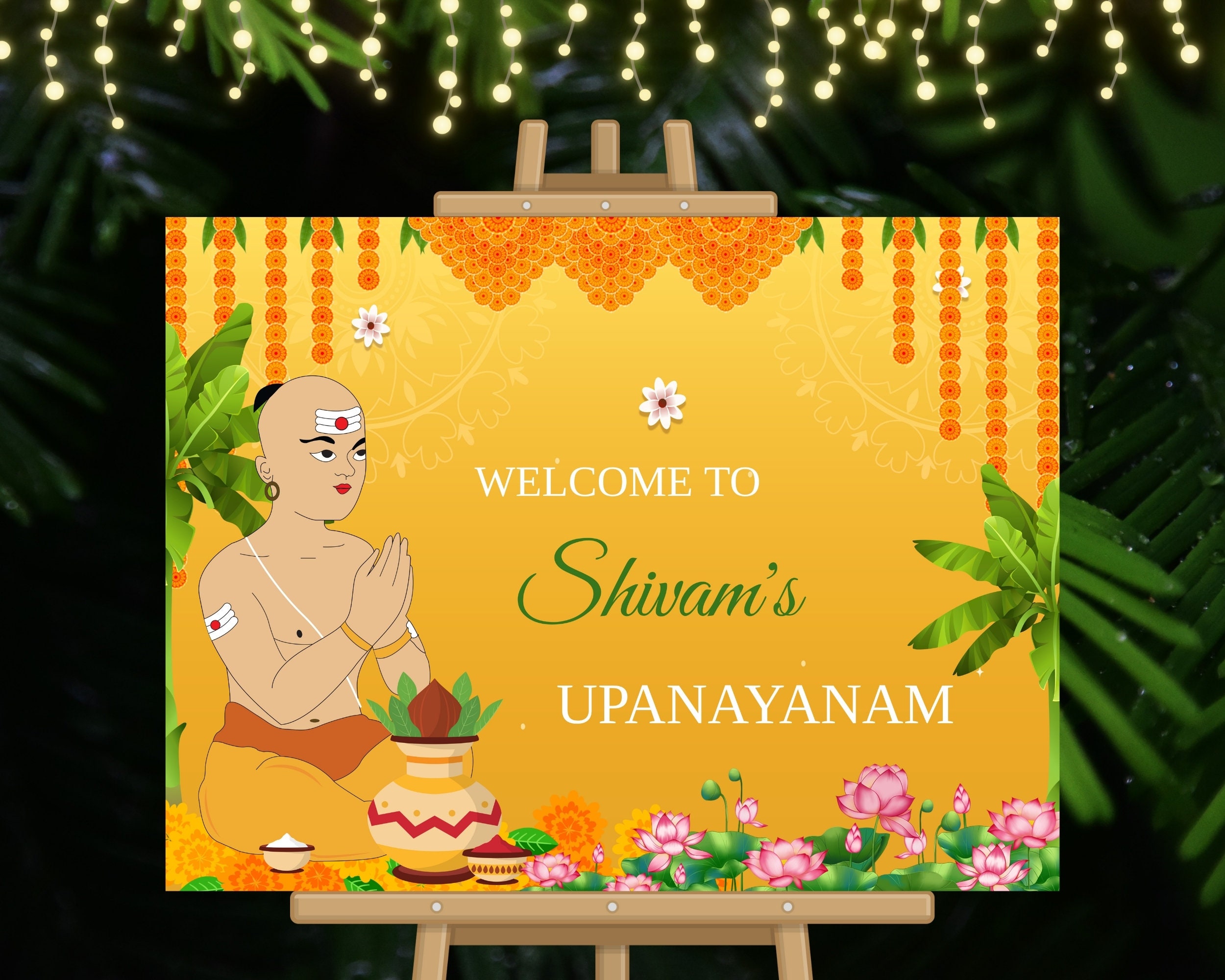 Indian Upanayanam Ceremony Sign Bratabandha Welcome Sign Thread ...