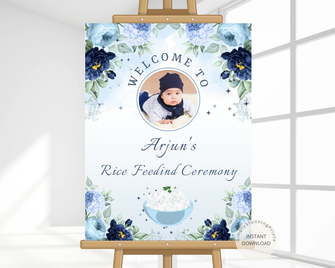 Rice Feeding Ceremony Welcome Sign Boy Rice Feeding Decoration ...