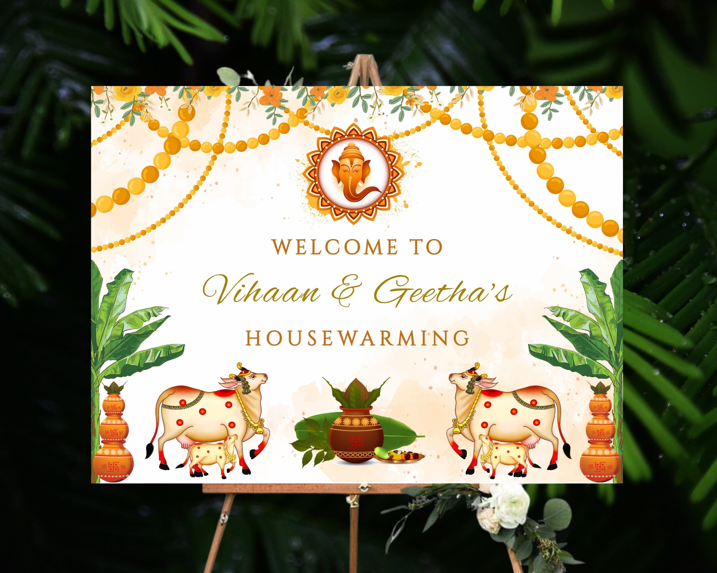 Editable Housewarming Welcome Sign Gruha Pravesham Welcome - Etsy