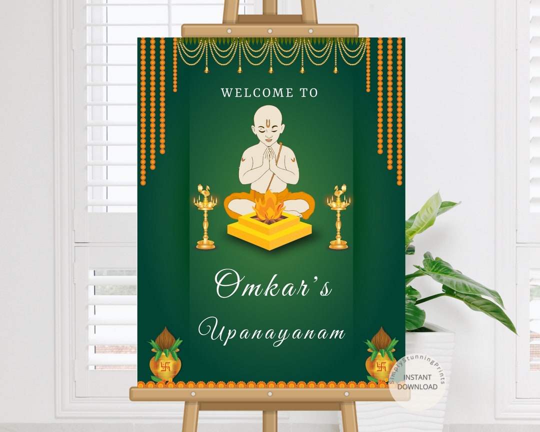 Buy Upanayanam Welcome Sign Thread Ceremony Welcome Board Janoi Sanskar ...