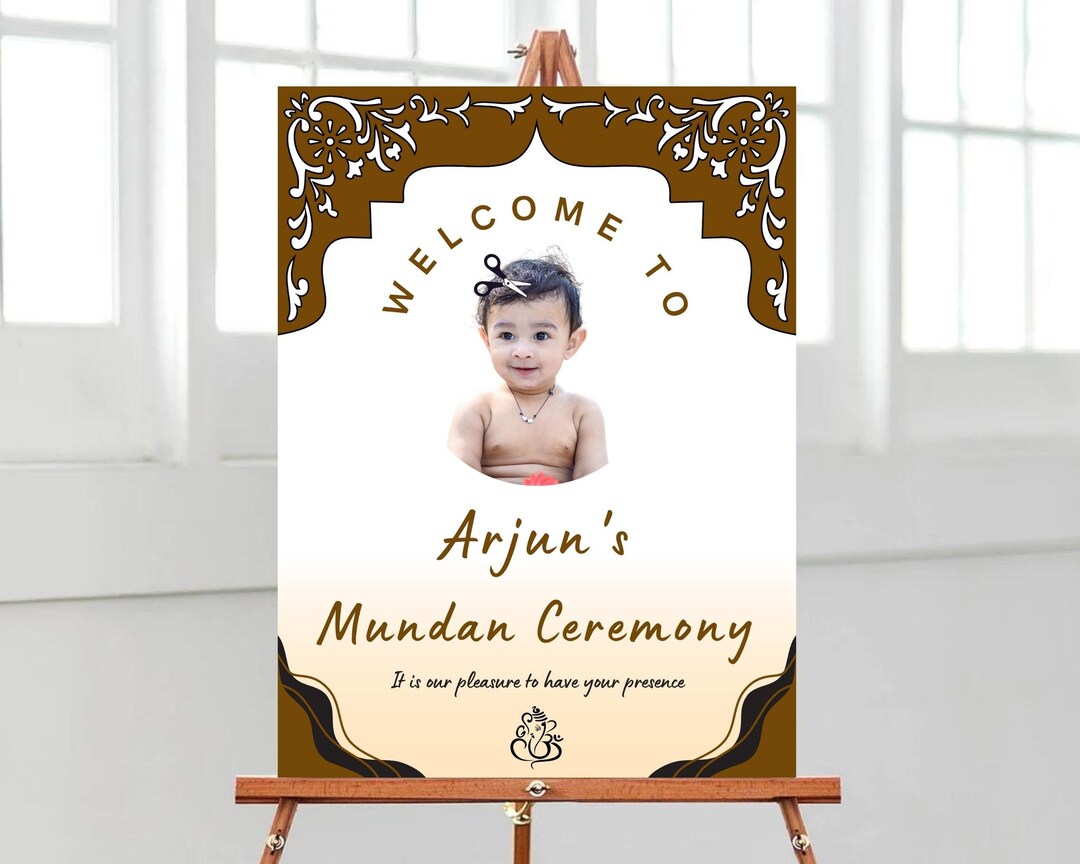 Editable Mundan Welcome Sign Mundan Ceremony Entry Sign - Etsy