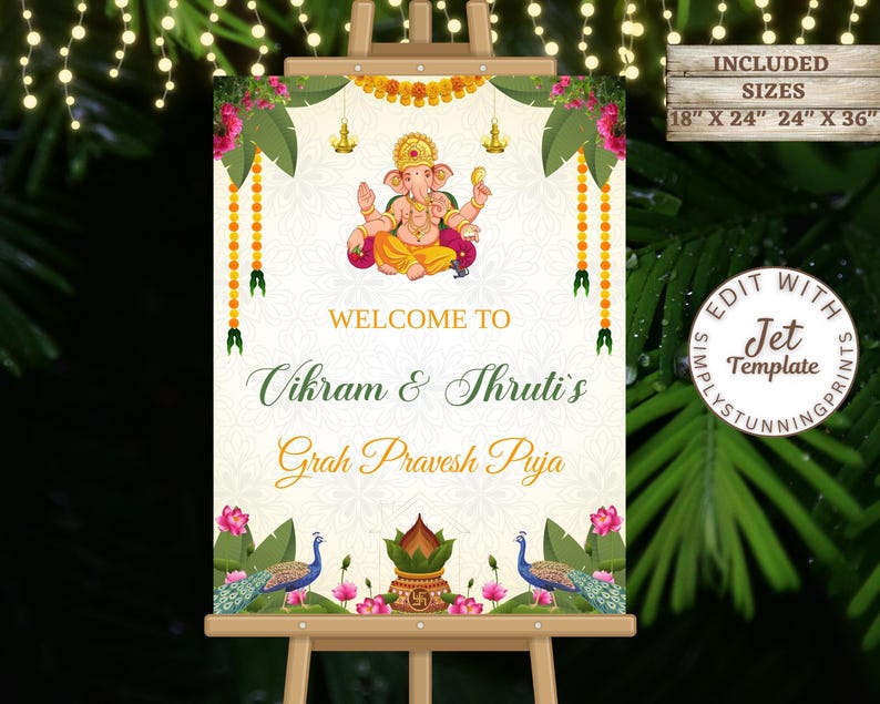 Buy Traditional Housewarming Welcome Sign: Grah Pravesh Puja, Vastu ...