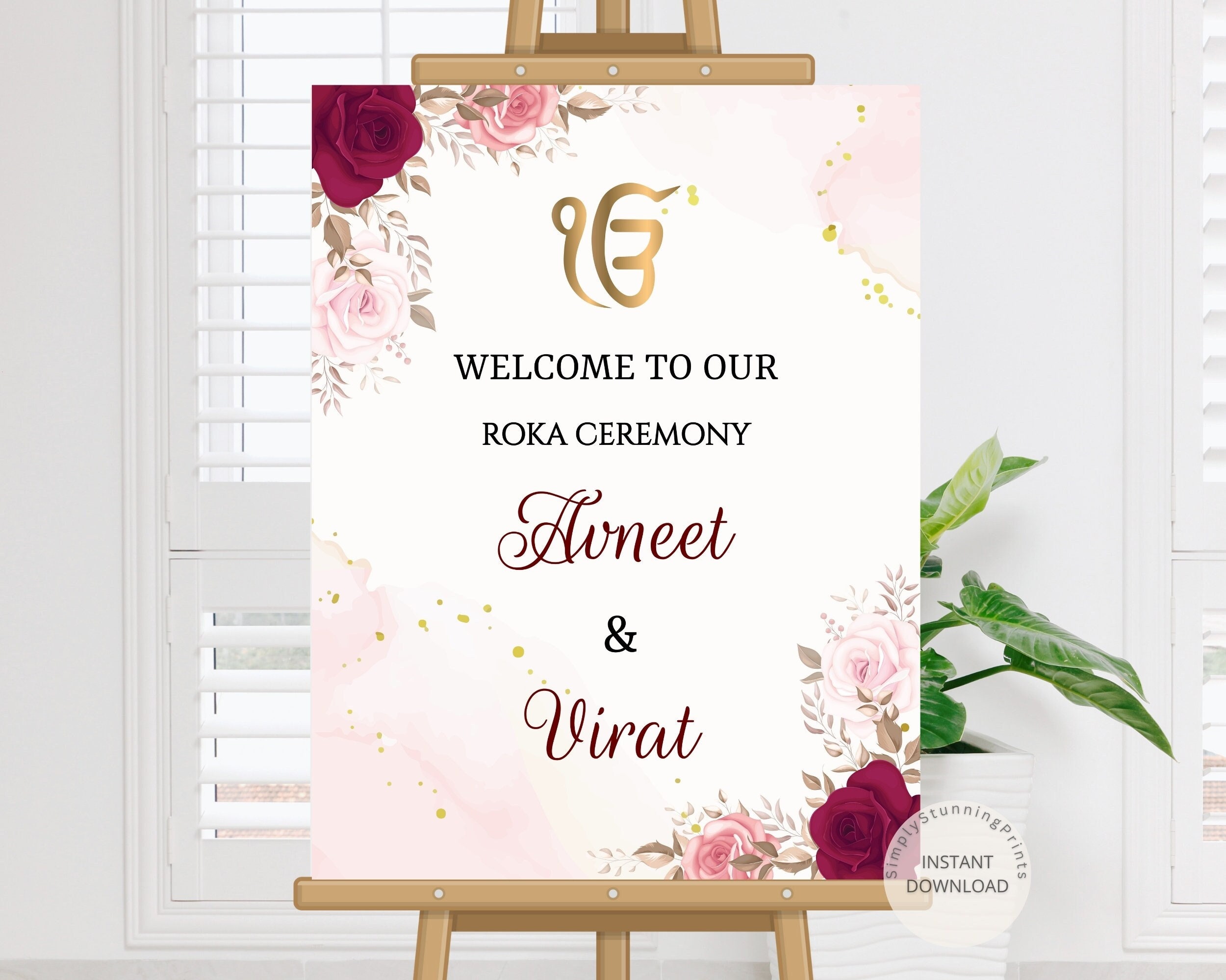 Indian Roka Ceremony as Engagement Welcome Sign Roka Ceremony ...