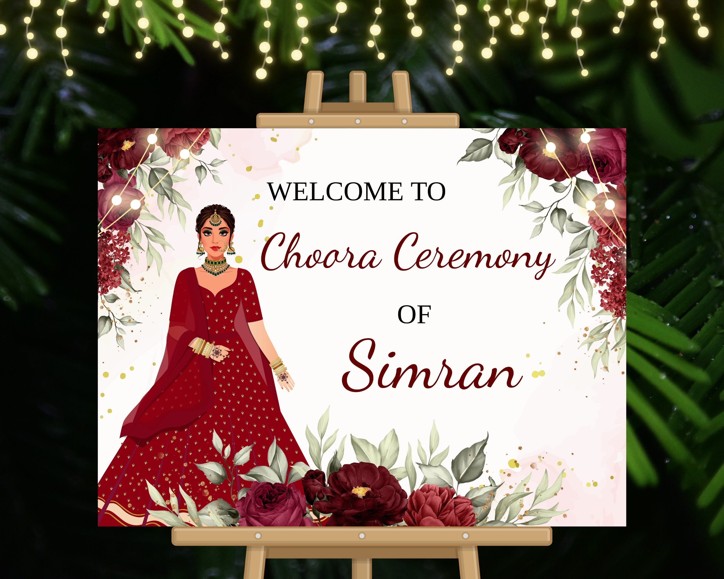 Choora Ceremony Welcome Sign Panjabi Choora Welcome Sign Chooda Signs ...