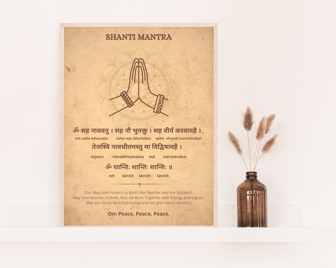 Shanti Mantra Print: Sanskrit Prayer Room Decor (digital Download) - Etsy
