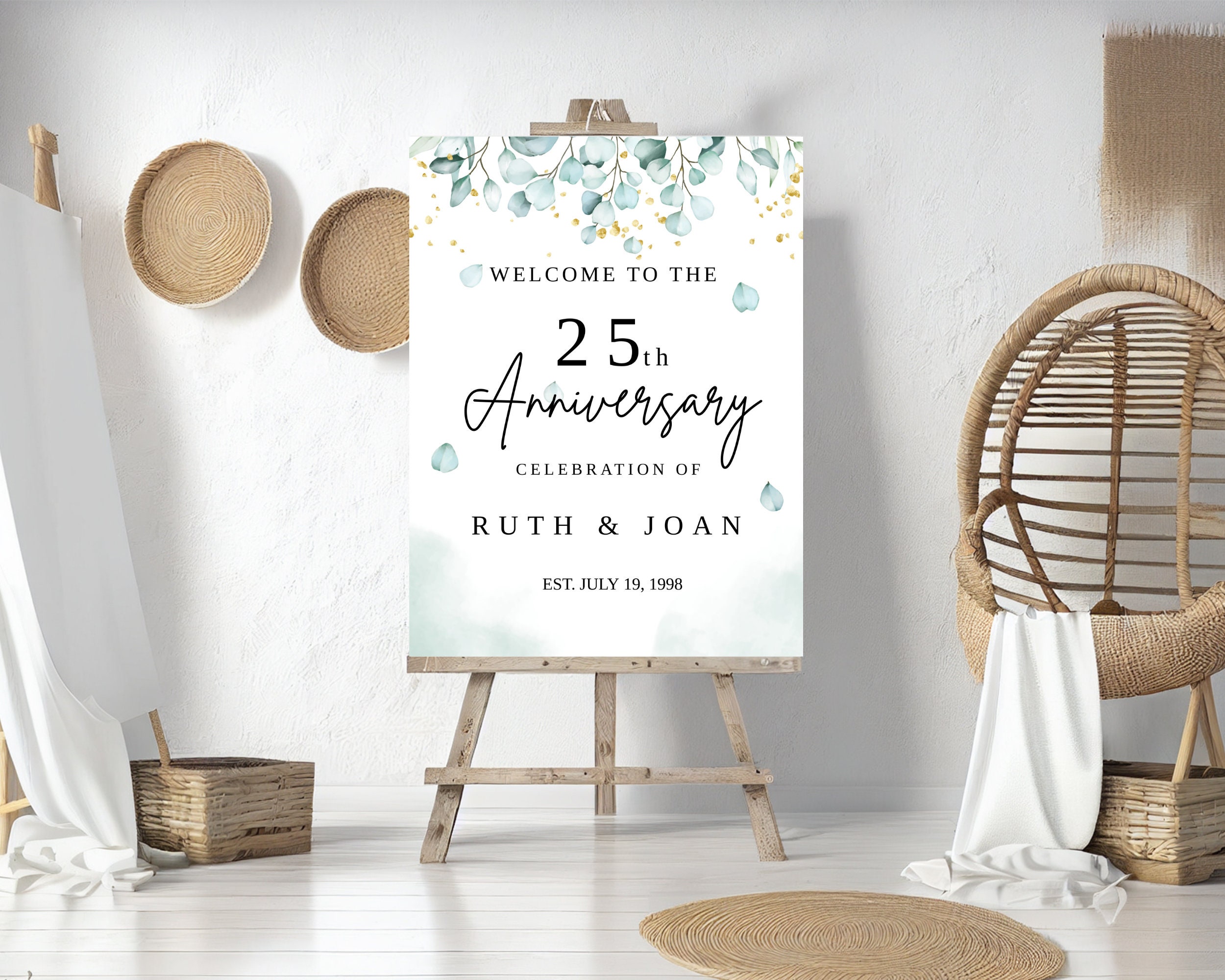 25th Wedding Anniversary Welcome Sign Anniversary Welcome Board 25th ...