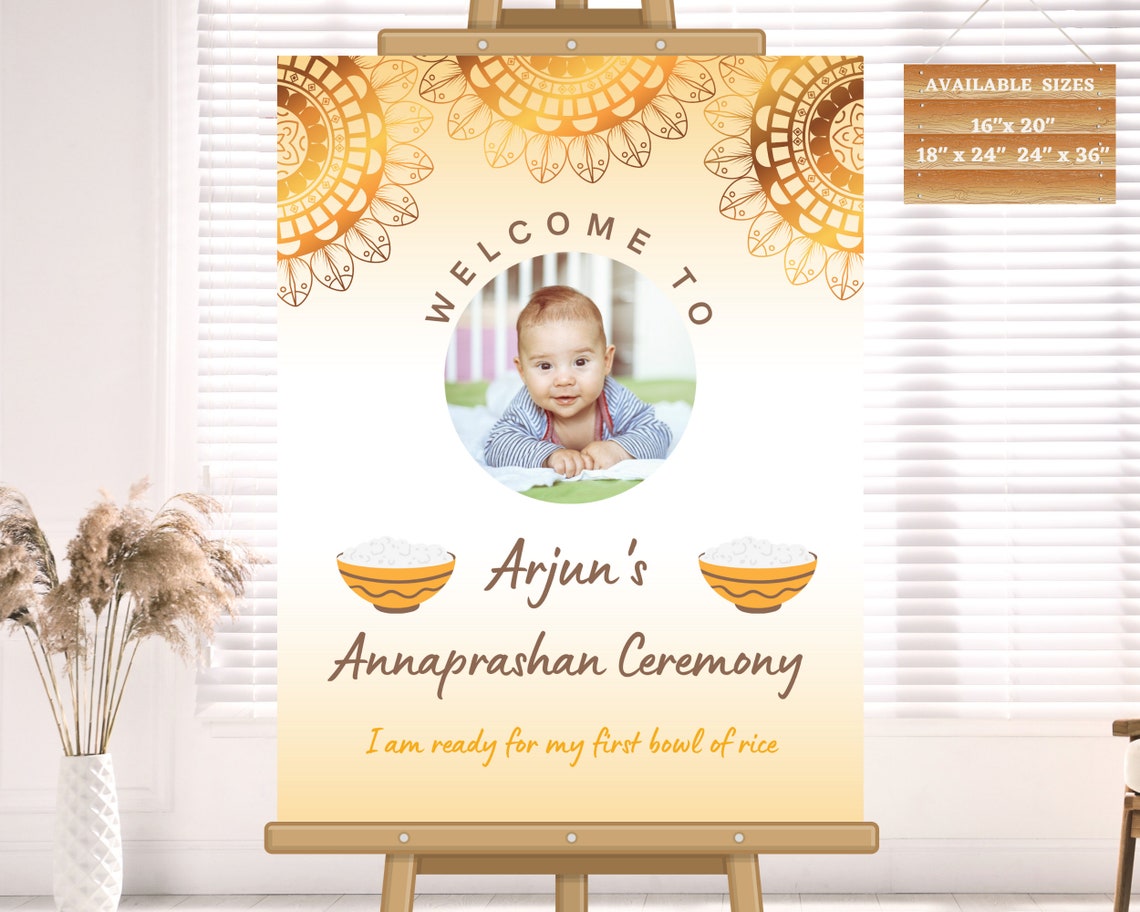 Annaprashan Welcome Sign First Rice Feeding Ceremony Sign Annaprashana ...