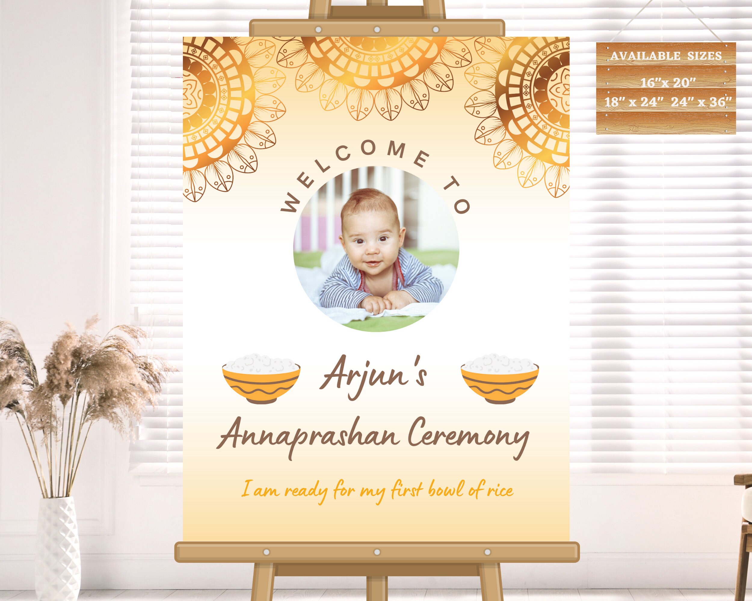 Annaprashan Welcome Sign First Rice Feeding Ceremony Sign Annaprashana ...