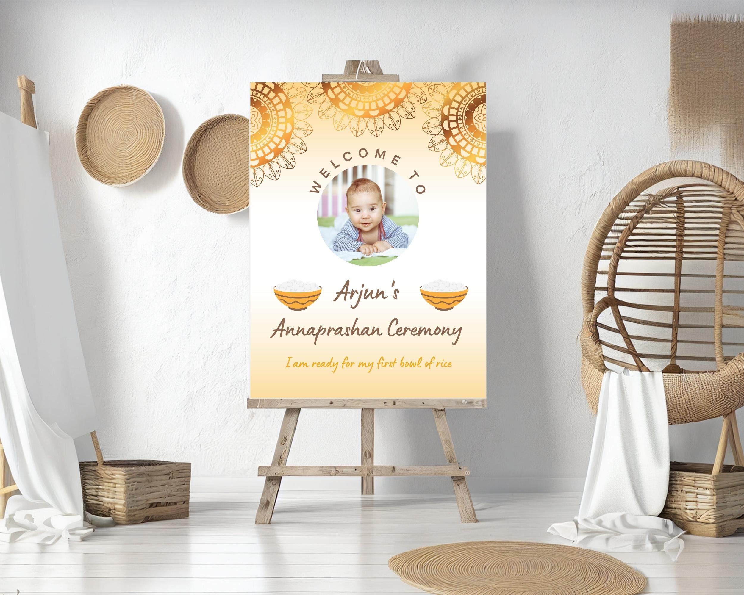 Annaprashan Welcome Sign First Rice Feeding Ceremony Sign Annaprashana ...