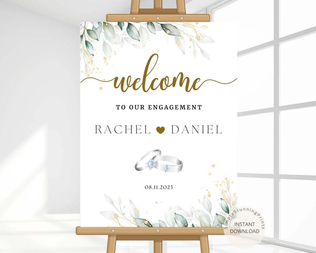 Editable Engagement Welcome Sign | Ring Ceremony Welcome Sign ...
