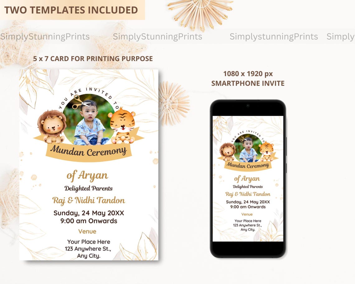 Editable Mundan Invitation Card Tonsure Invitation Hindu Mundan ...
