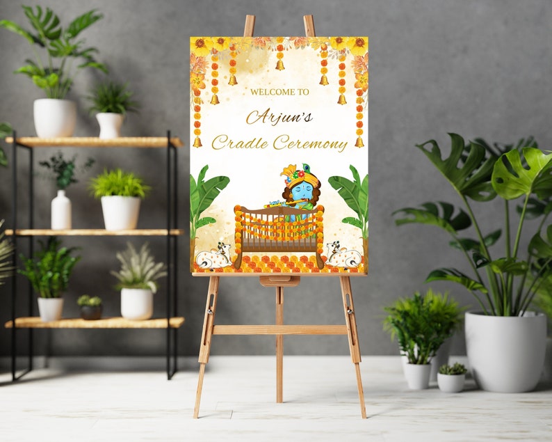 Indian Cradle Ceremony Welcome Sign Naming Ceremony Entry - Etsy