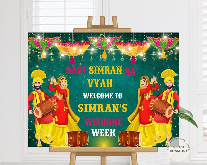 Punjabi Wedding Week Sign: Goat Meat Party, Bakra Jersey Night, Custom ...