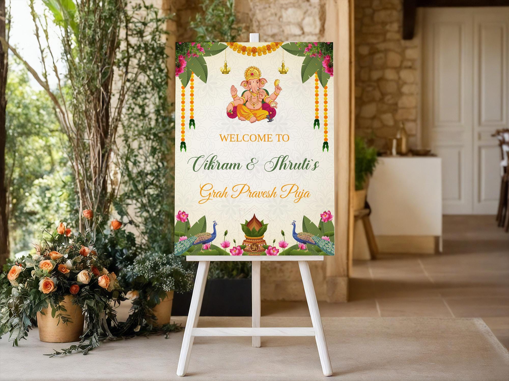 Buy Traditional Housewarming Welcome Sign: Grah Pravesh Puja, Vastu ...