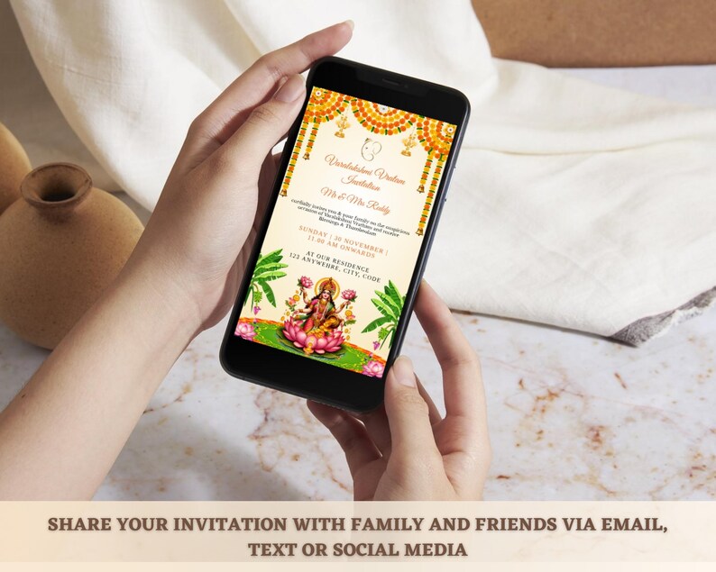 Lakshmi Puja Invitation: Traditional Indian Vratham Invite (digital) - Etsy