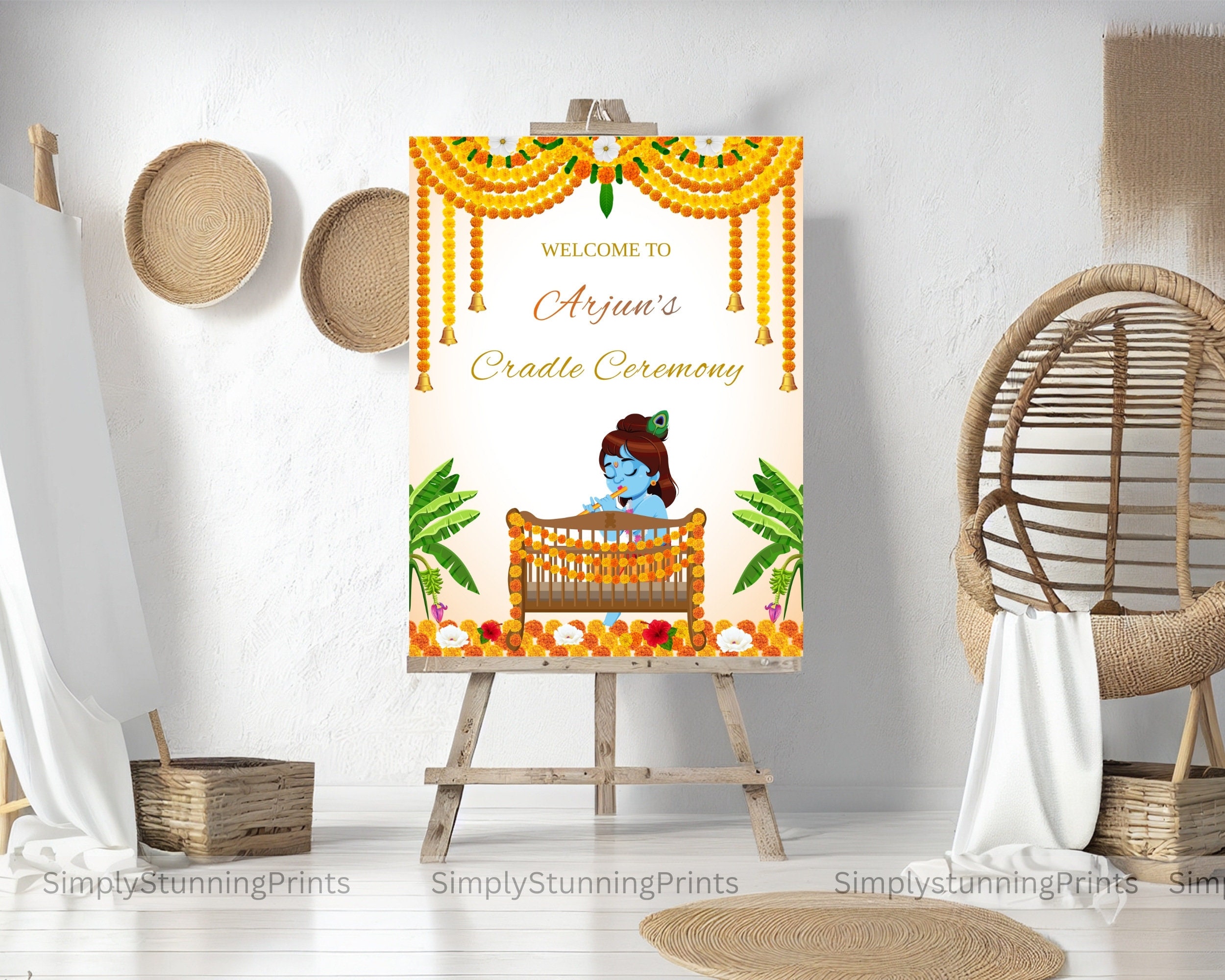 Indian Cradle Ceremony Welcome Sign Naming Ceremony Welcome Sign Cradle ...