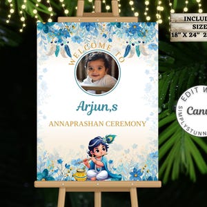 Editable Annaprasana Welcome Sign | Pasni Ceremony Welcome Sign ...