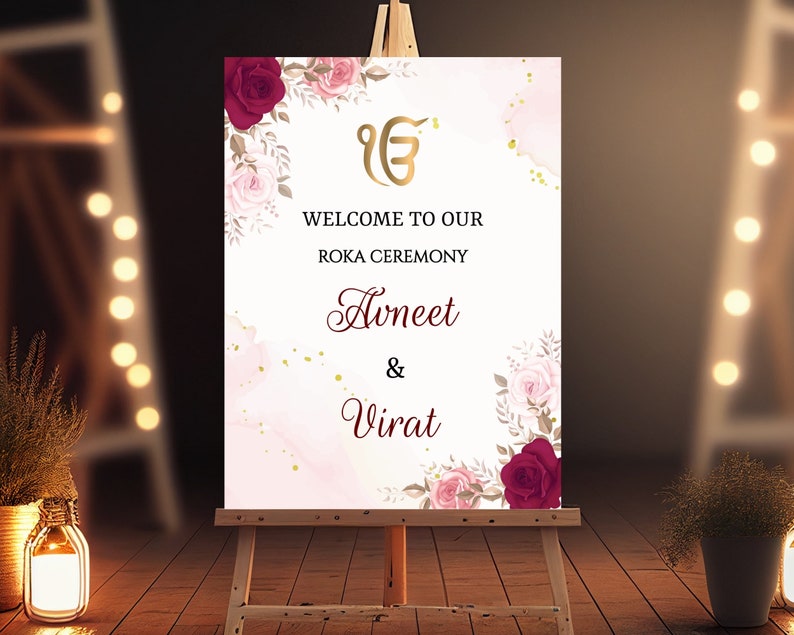 Indian Roka Ceremony as Engagement Welcome Sign Roka Ceremony ...