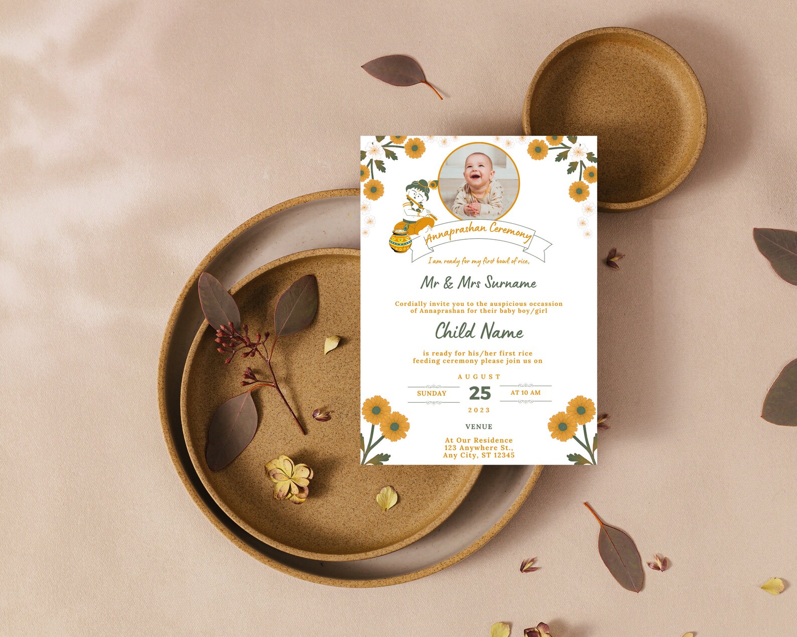 Editable Annaprashan Invitation Card Annaprashan Ceremony Invite ...