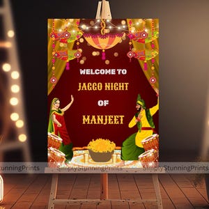 Jaggo Night Welcome Sign | Sikh Pre Wedding Decoration Poster | Panjabi ...