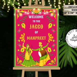 Jaggo Night Welcome Sign | Sikh Pre Wedding Decoration Poster | Panjabi ...