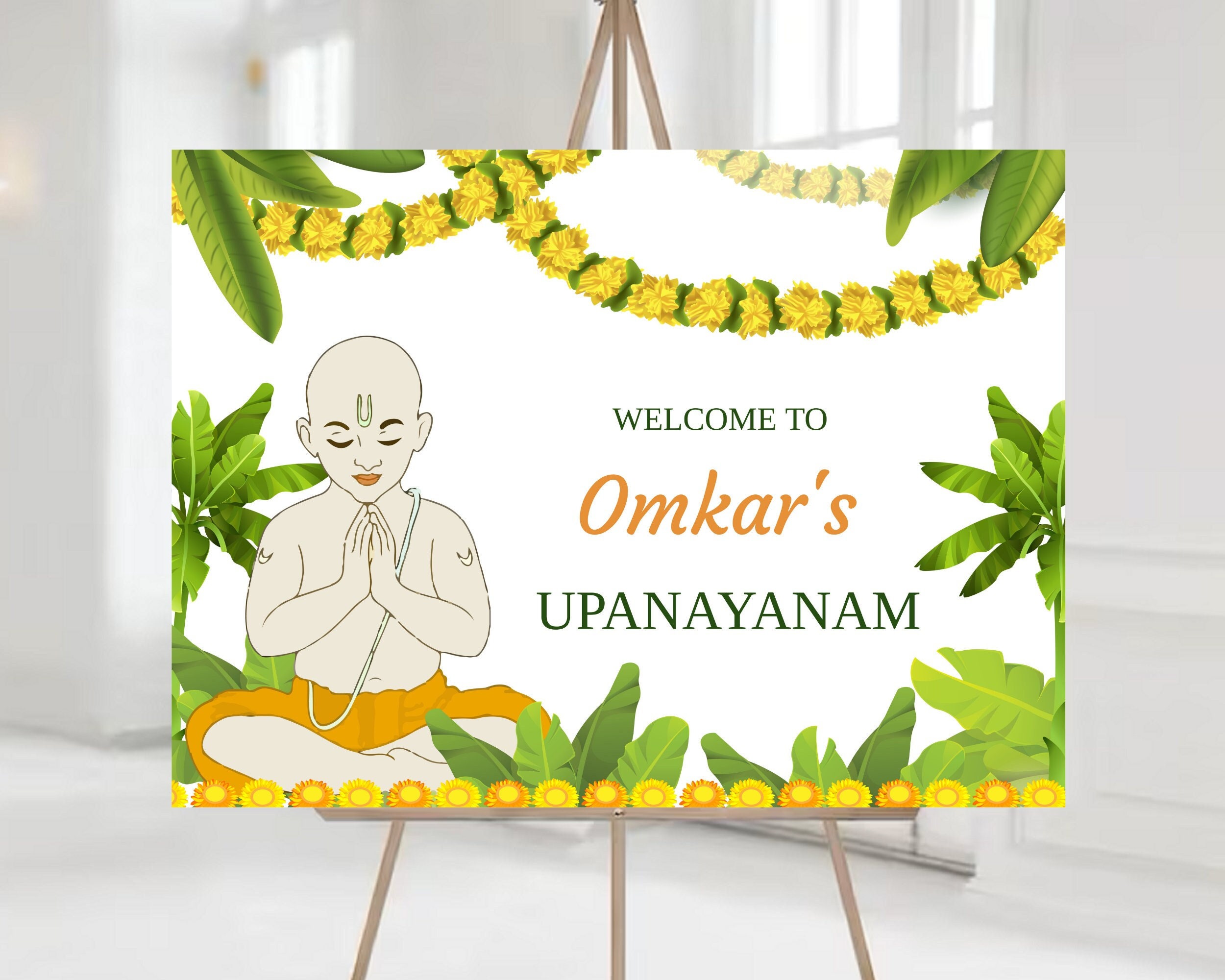 Editable Upanayanam Ceremony Welcome Sign Upanayanam Invite - Etsy UK