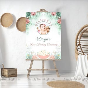 Rice Feeding Ceremony Welcome Sign | Rice Weaning Welcome Sign | Rice ...