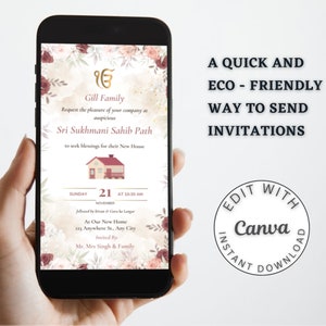 Sukhmani Sahib Path Invitation Card | Sikh House Warming Sukhmani Sahib ...