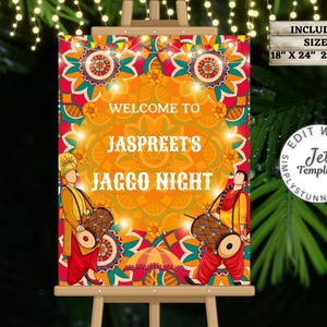 Jaggo Night Welcome Sign | Sikh Wedding Sign | Indian Wedding ...