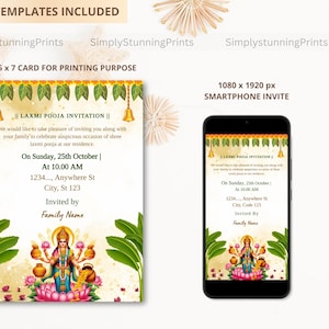 Laxmi Pooja Invitation: Varamahalakshmi Vratham, Editable Digital ...