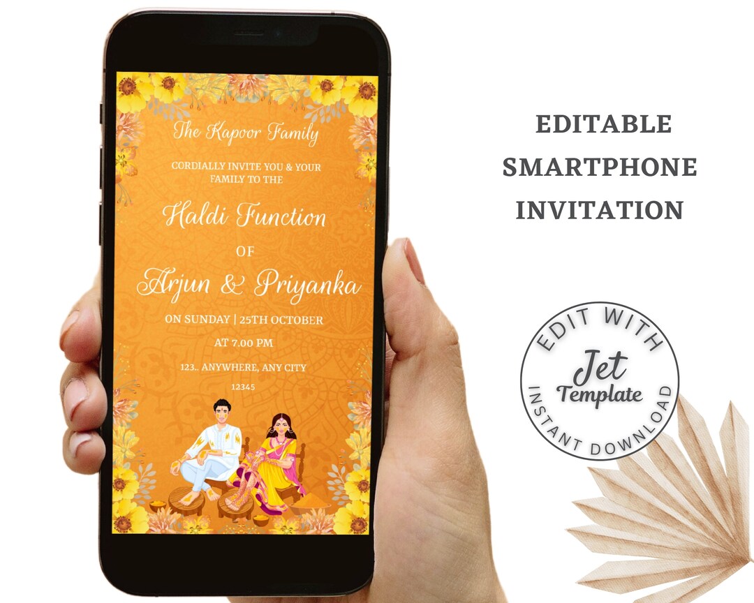 Haldi Ceremony Invitation Template Pithi Invitation as Maiyan Invite ...