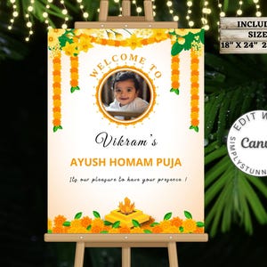 Ayush Homam Ceremony Welcome Sign | Ayush Homan Welcome Poster | Baby ...