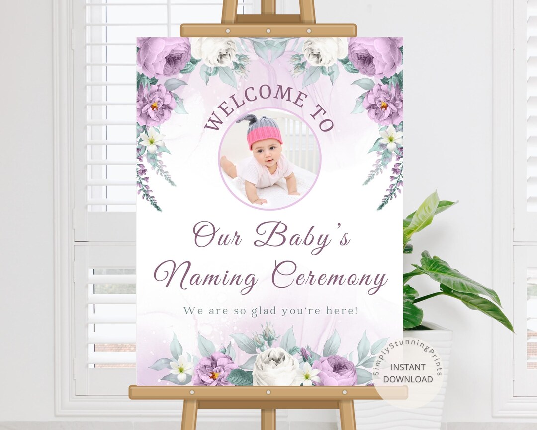 Baby Naming Ceremony Welcome Sign | Naming Day Entry Sign | Baby Cradle ...